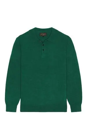 BEAMS Knit Polo 9g In Green - Bright Green