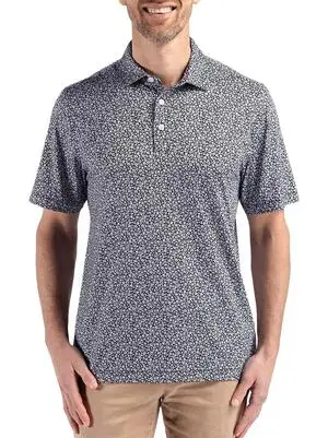 Cutter & Buck Pike Flora Print Polo Black