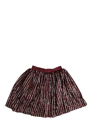 LOLA + THE BOYS Sequin Striped Skirt - Red