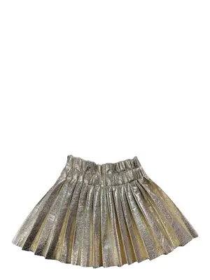 LOLA + THE BOYS Foil Pleated Skirt - Gold
