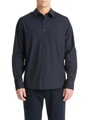 Vince Stretch Cotton Blend Button-up Shirt - Coastal