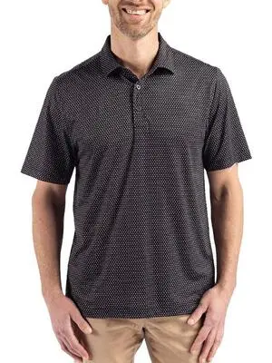 Cutter & Buck Pike Shadow Check Print Polo Black