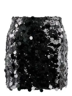 LOLA + THE BOYS Magic Paillette Mini Skirt - Black