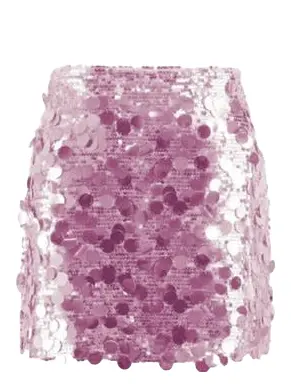 LOLA + THE BOYS Magic Paillette Mini Skirt Light Pink