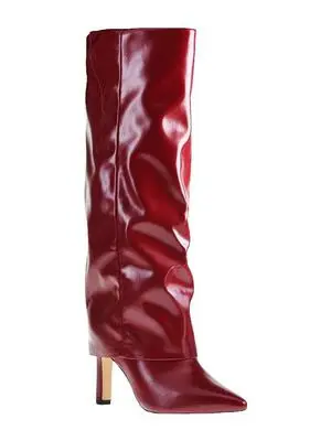 Chinese Laundry Foldover Shaft Pointed Toe Knee High Boots Red