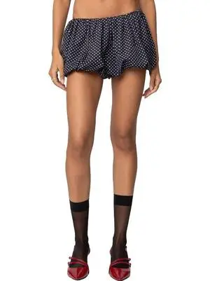 EDIKTED Liz Polka Dot Bubble Shorts - Black-and-white