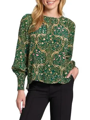 APNY APNY Printed Long Sleeve Top Forest Green