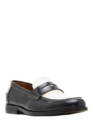 Steve Madden Natan Leather Loafer - Black/whit
