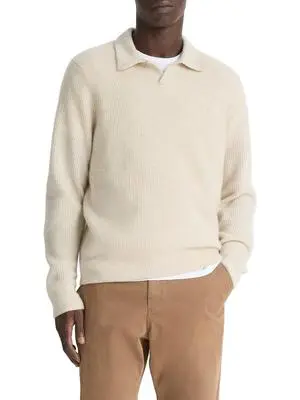 Vince Thermal Knit Boiled Cashmere Sweater - H Runyon/bone