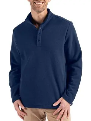 Cutter & Buck Cutter & Buck Hunts Point Fleece Snap Pullover Navy Blue