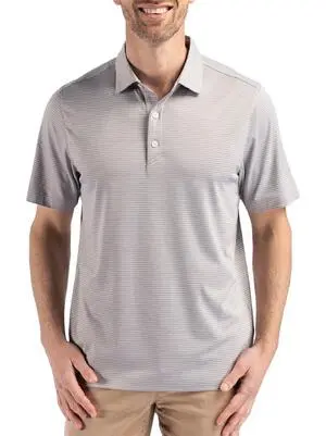 Cutter & Buck Forge Fine Line Stripe Recycled Blend Polo - Polished/white