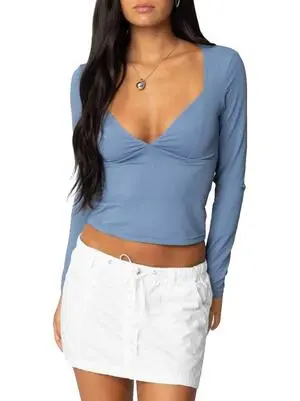 EDIKTED EDIKTED Skylar V-Neck Long Sleeve Top