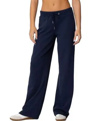 EDIKTED Quinn Straight Leg Sweatpants - Navy