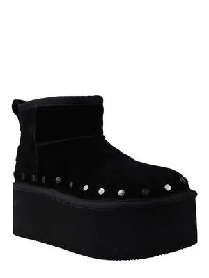 CANDIE'S Shye Faux Fur Platform Bootie - Black