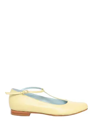 STUDIO CHOFAKIAN Leather Ballerina Shoes - Yellow