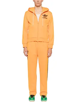 Adidas X Wales Bonner Logo-flocked Hoodie - Orange