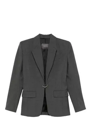 MUGLER Ring-detail Virgin Wool Blazer - Grey