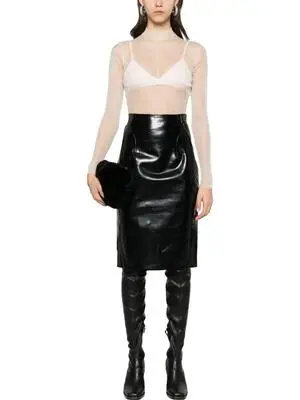 MUGLER Sheer Knit Sweater - Neutrals