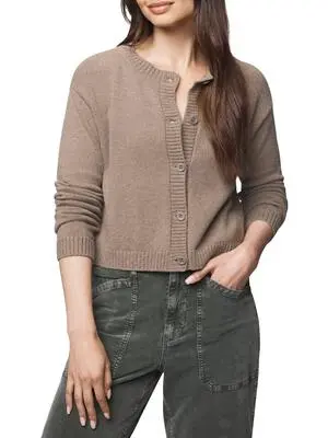 Splendid Cropped Cotton-Blend Cardigan Cedar Brown