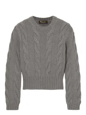 Loro Piana Cable-knit Cashmere Sweater - Gray