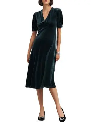 HOBBS LONDON Dormer Velvet Dress - Evergreen