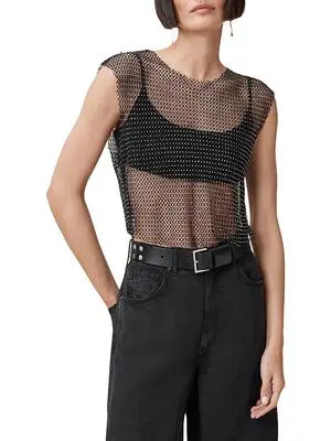 ALLSAINTS Calytrix Sparkle Top - Black