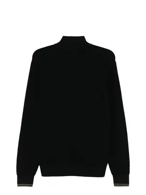 Fred Perry Waffle-stitch Half-zip Sweater - Black