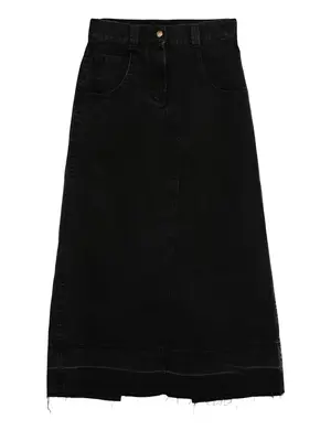 Palm Angels Denim Maxi Skirt - Black