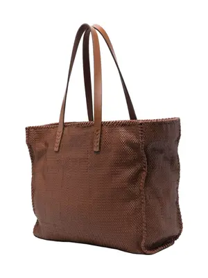 Dragon Diffusion Foliage Leather Tote Bag - Brown