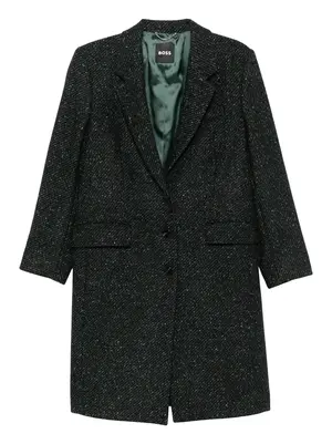 BOSS Patterned Jacquard Coat - Blue