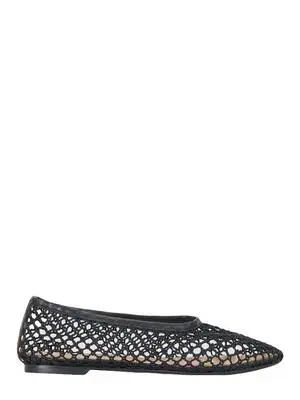 Staud Alba Crocheted Ballet Flats - Black