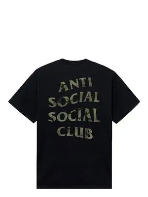 ANTI SOCIAL SOCIAL CLUB Woody Green Camo Tee Shirt - Black