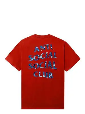 ANTI SOCIAL SOCIAL CLUB Woody Blue Camo Tee Shirt - Red
