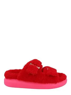 Alexander McQueen Shearling Slides - Red/pink