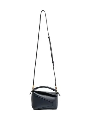 Loewe Mini Puzzle Bag In Soft Grained Calfskin Navy