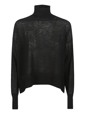 CT PLAGE Cashmere High Neck Sweater - Black