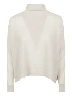 CT PLAGE Cashmere Turtleneck Sweater - Grey