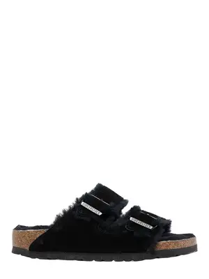 BIRKENSTOCK Arizona Shearling Sandals - Black