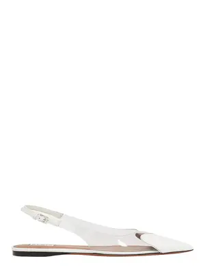Alaïa Coeur Heart Slingback Ballerina Flats Blanc