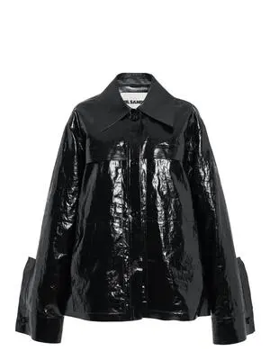 JIL SANDER Coated Linen Jacket - Black