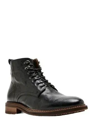 Steve Madden Noby Leather Lace-up Boots - Black