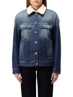 Dolce & Gabbana Jacket With Shearling Collar - Denim