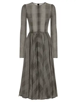 Dolce & Gabbana Dolce & Gabbana Chiffon Circle Skirt With Glen Plaid Print Multicolor