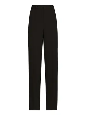 Dolce & Gabbana Wool Gabardine Tuxedo Trousers - Black