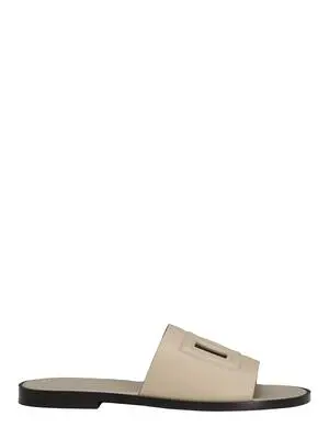 Dolce & Gabbana Calfskin Slides - Beige