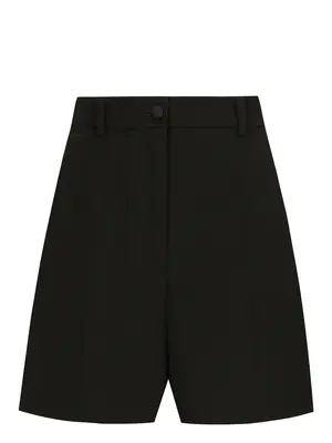 Dolce & Gabbana Wool Gabardine Tuxedo Shorts - Black
