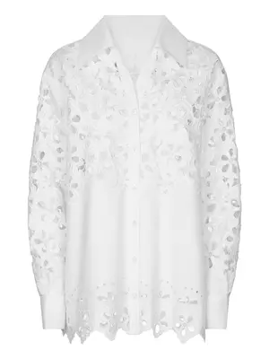 Dolce & Gabbana Oversize Cotton Shirt With Cut-out Detailing - White