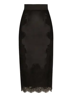 Dolce & Gabbana Satin Midi Skirt - Black