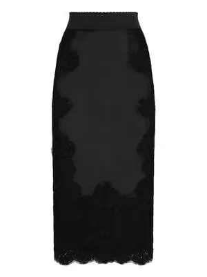 Dolce & Gabbana Satin Midi Skirt - Black