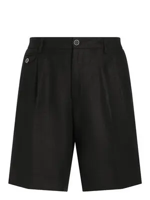 Dolce & Gabbana Tailored Linen Shorts - Black